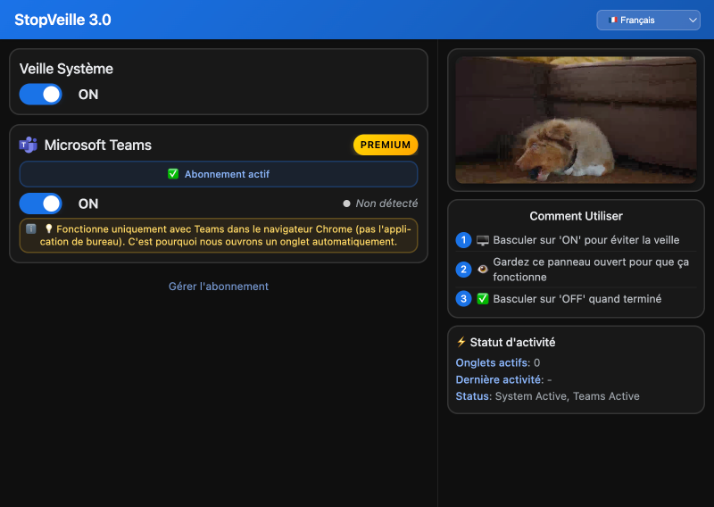 StopVeille - Keep Your Computer Awake & Stay Online on Microsoft Teams